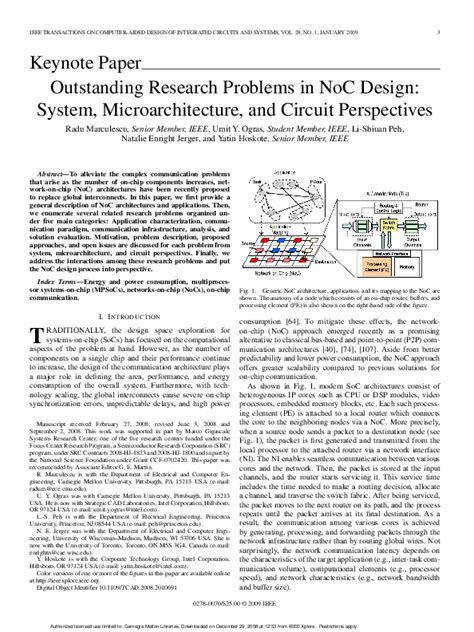 Pdf Outstanding Research Problems In Noc Design System Microarchitecture And Circuit
