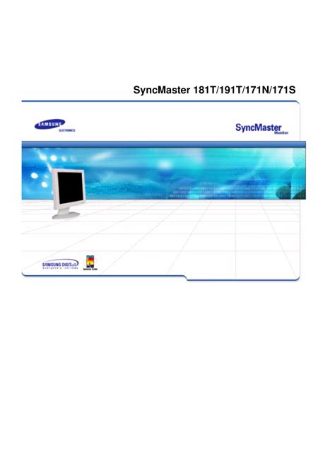 SyncMaster 181T 191T 171N 171S Samsung GH17ASBN XSJ Instruction