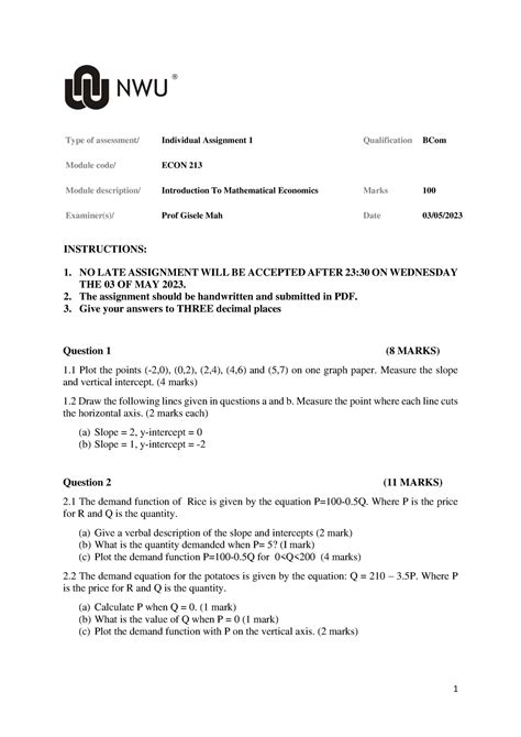individual assignment 2 the assignment should be handwritten and