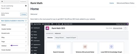 how to easily remove sidebar in wordpress rank math