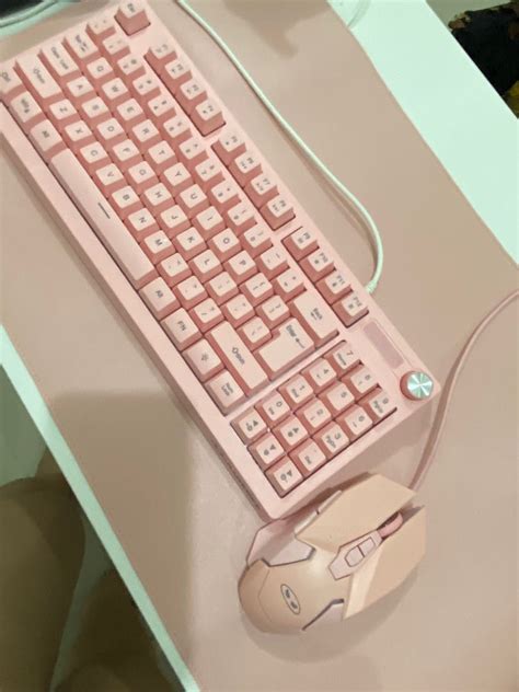 Pink Gaming Keyboard Mouse Computers Tech Parts Accessories Computer Keyboard On Carousell