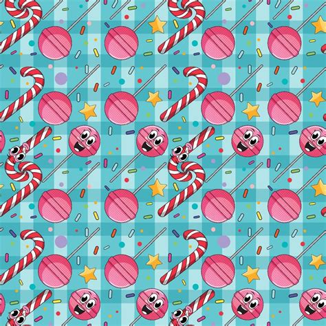Sweet Candy And Lollipop Seamless Pattern 11132629 Vector Art At Vecteezy