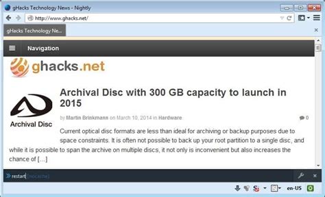 Add A Restart Button Or Shortcut To Firefox Ghacks Tech News