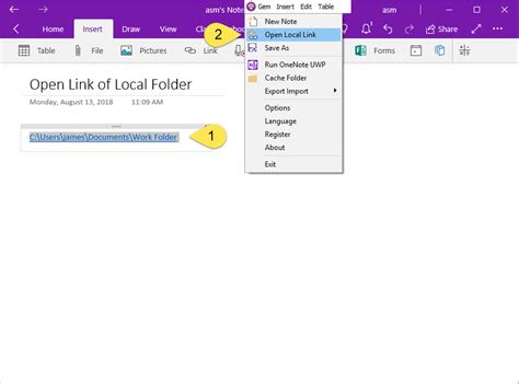 Uwp 打开 Onenote For Windows 10 里的本地文件夹链接 数字笔记珍宝 Onenotegem