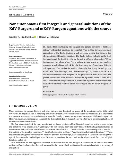 Nonautonomous First Integrals And General Solutions Of The Kdv‐burgers And Mkdv‐burgers
