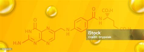 비타민 B9 화학 공식 비타민 B9 현실적인 화학 분자 구조 3차원 형태에 대한 스톡 벡터 아트 및 기타 이미지 3차원 형태 건강관리와 의술 건강한 식생활 Istock