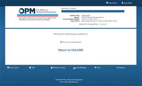 Confirmation Of Your Application Submission Usa Staffing Application Manager Online Help