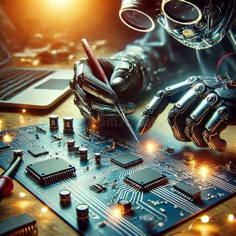 Circuit Building Electronics Designing And Assembling Electronic Stock Illustration