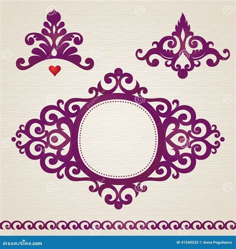 Vector Set With Classical Ornament In Victorian Style Stock Vector Illustration Of Arabic