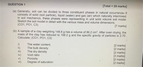 Solved Total Marks QUESTION A Generally Soil Can Chegg