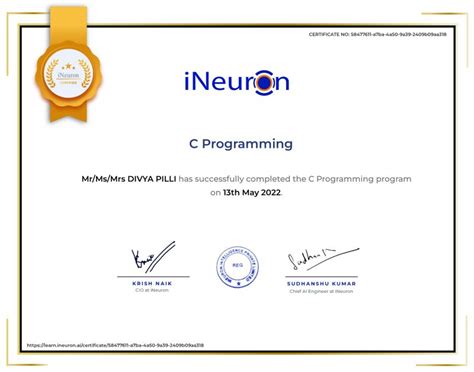 Programming Certifications Cprogramming Continuouslearning Ineuron