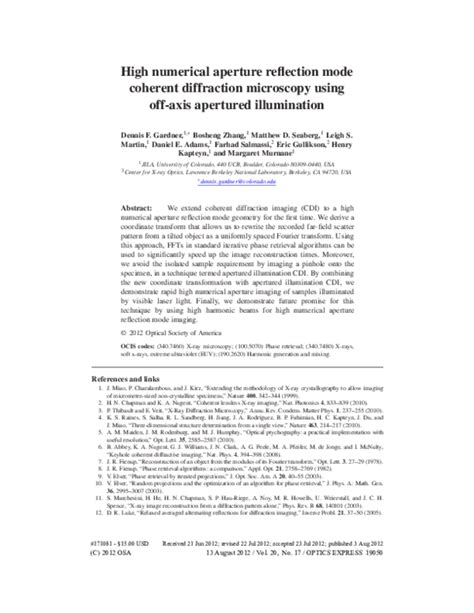 Pdf Coherent Diffraction Surface Imaging In Reflection Geometry