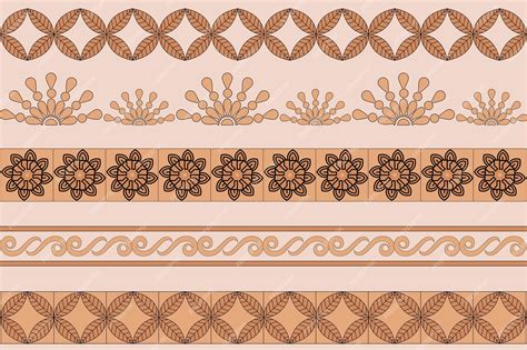 Premium Vector Geometric Pattern Border Collection Seamless Pattern Design For Fabric Tiles