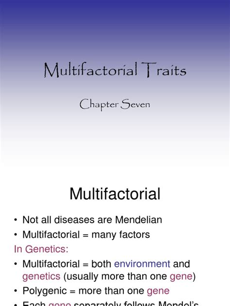 Multifactorial Traits Chapter Seven Pdf Quantitative Trait Locus