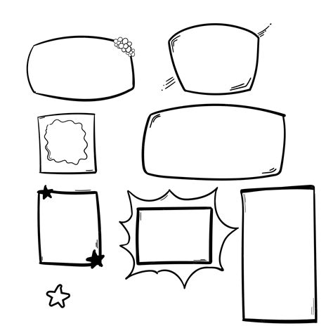 Premium Vector Set Doodle Hand Draw Textbox Vector Isolates In White