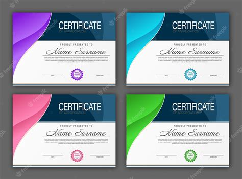 Premium Vector Certificate A Set Of Mockups Of The Certificate Of Recognition Of Education