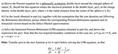 Derive The Poisson Equation For A Spherically