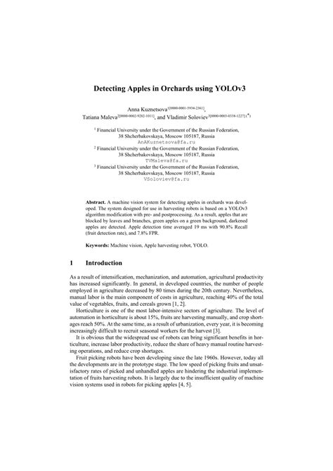 pdf detecting apples in orchards using yolov3