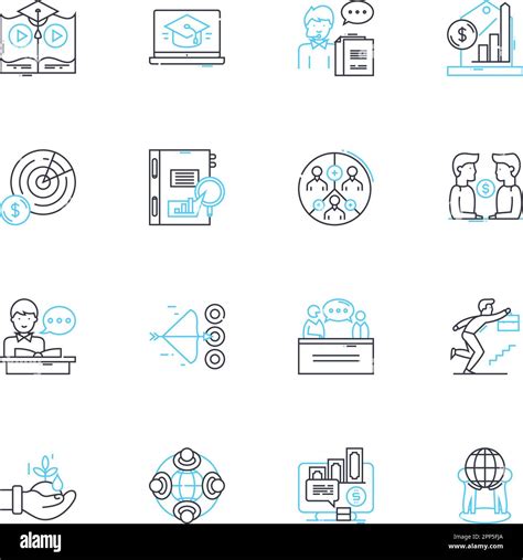 Corporate Operations Linear Icons Set Efficiency Management Strategy
