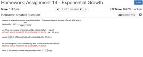 solved homework assignment 14 exponential growth save hw