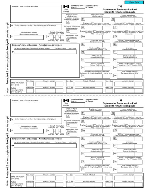 T4 Statement Of Remuneration Paid Slip Fill Sign Online Download And Print No Signup