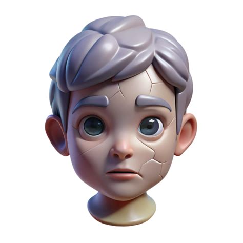 Rare Avant Garde Hyper Specific Concept Art Style Isolated Cutout Of A Cracked Porcelain Doll