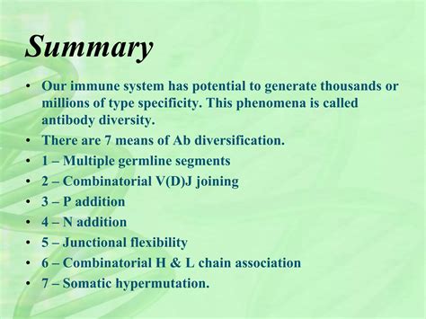 Antibody Diversity Presentation Pdf Genetics Science