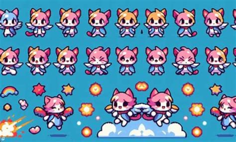create 2d pixel sprite sheet character pixel art sprite sheet animation