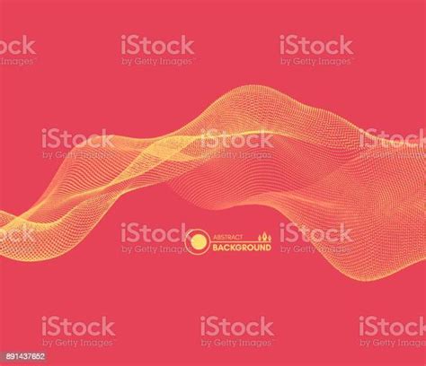 웨이브 배경입니다 추상적인 벡터 일러스트입니다 3d 기술 스타일입니다 도트 그림입니다 입자를 가진 네트워크 디자인입니다 3차원 형태에 대한 스톡 벡터 아트 및 기타 이미지