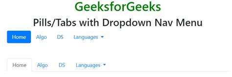 bootstrap 4 navs geeksforgeeks