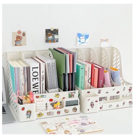 Lsy Office File Basket Four Grid File Column Data Rack Folder Storage