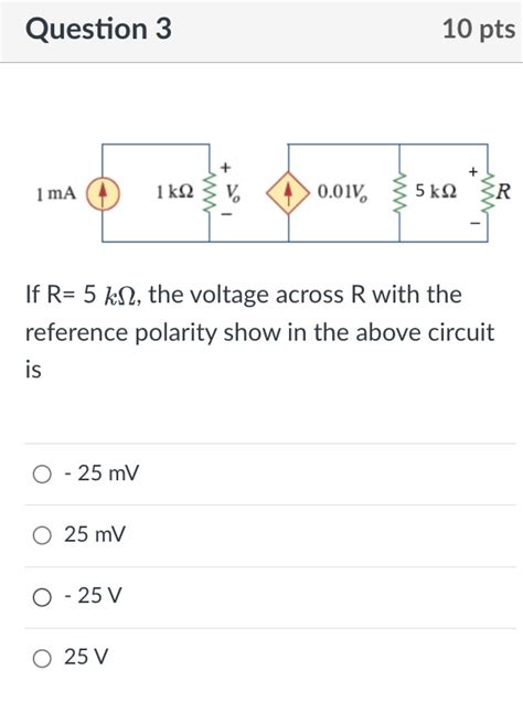 solved question 3if r 5kΩ ﻿the voltage across r with
