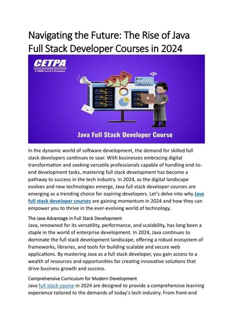 ppt navigating the future the rise of java full stack developer courses in 2024 powerpoint