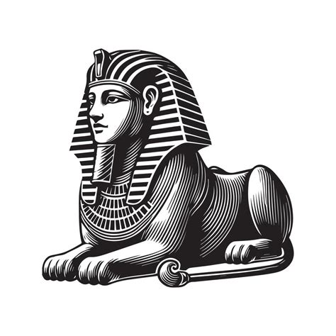 Egyptian Sphinx Statue In Black And White 49963596 Vector Art At Vecteezy