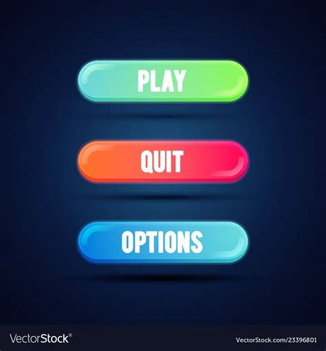 Vector Illustration Game Ui Set Of Buttons Gui To Build Games Modern