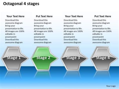 ppt consecutive octagonal powerpoint graphics arrows 4 stage templates