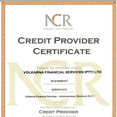 Ncr Certificate