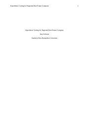 Analyzing Real Estate Data Hypothesis Testing Success Course Hero