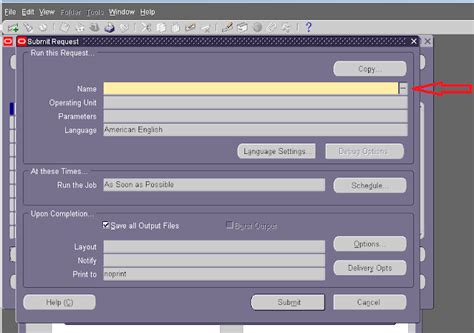 run oracle concurrent request from back end