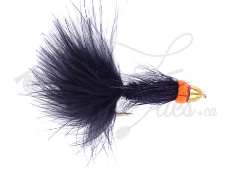 Conehead Egg Sucking Leech Black With Orange Head Leapfrog Outdoor