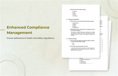 Health Safety Campaign Feedback Form Template In Word PDF Google