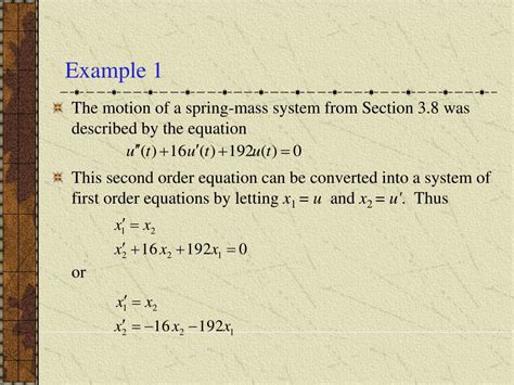 Ppt Ch 7 1 Introduction To Systems Of First Order Linear Equations Powerpoint Presentation