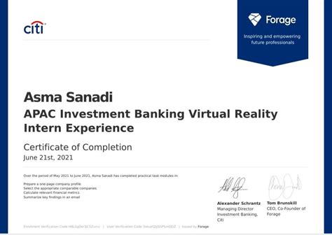 Asma Sanadi On Linkedin Alhamdullilah This Virtual Internship Experience At Citi Investment