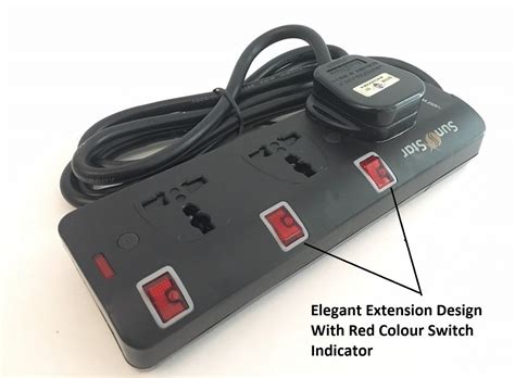 heavy duty universal extension 2meter wire trailing socket