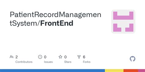 GitHub PatientRecordManagementSystem FrontEnd