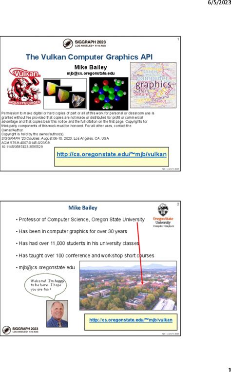 the vulkan computer graphics api acm siggraph 2023 courses