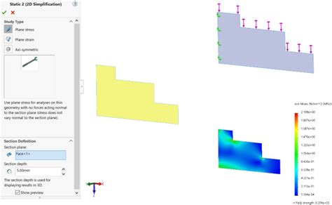 2d simplification using solidworks simulation beacon india