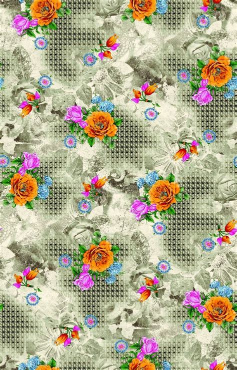 Digital Textile Design Geometrical Traditional Seamless Pattern For