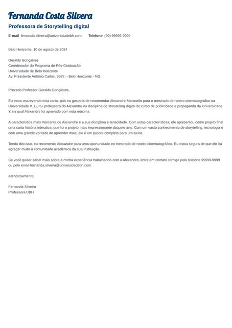Modelo De Carta De Apresenta O Para Faculdade Edulearnmodelo De Carta