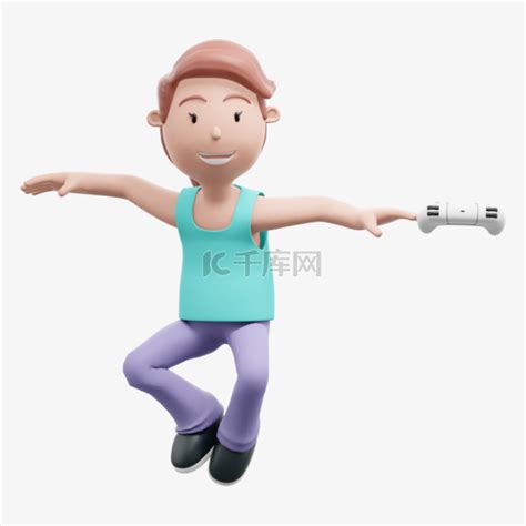 漂亮女性游戏手柄姿势动感3D体验素材图片免费下载 千库网